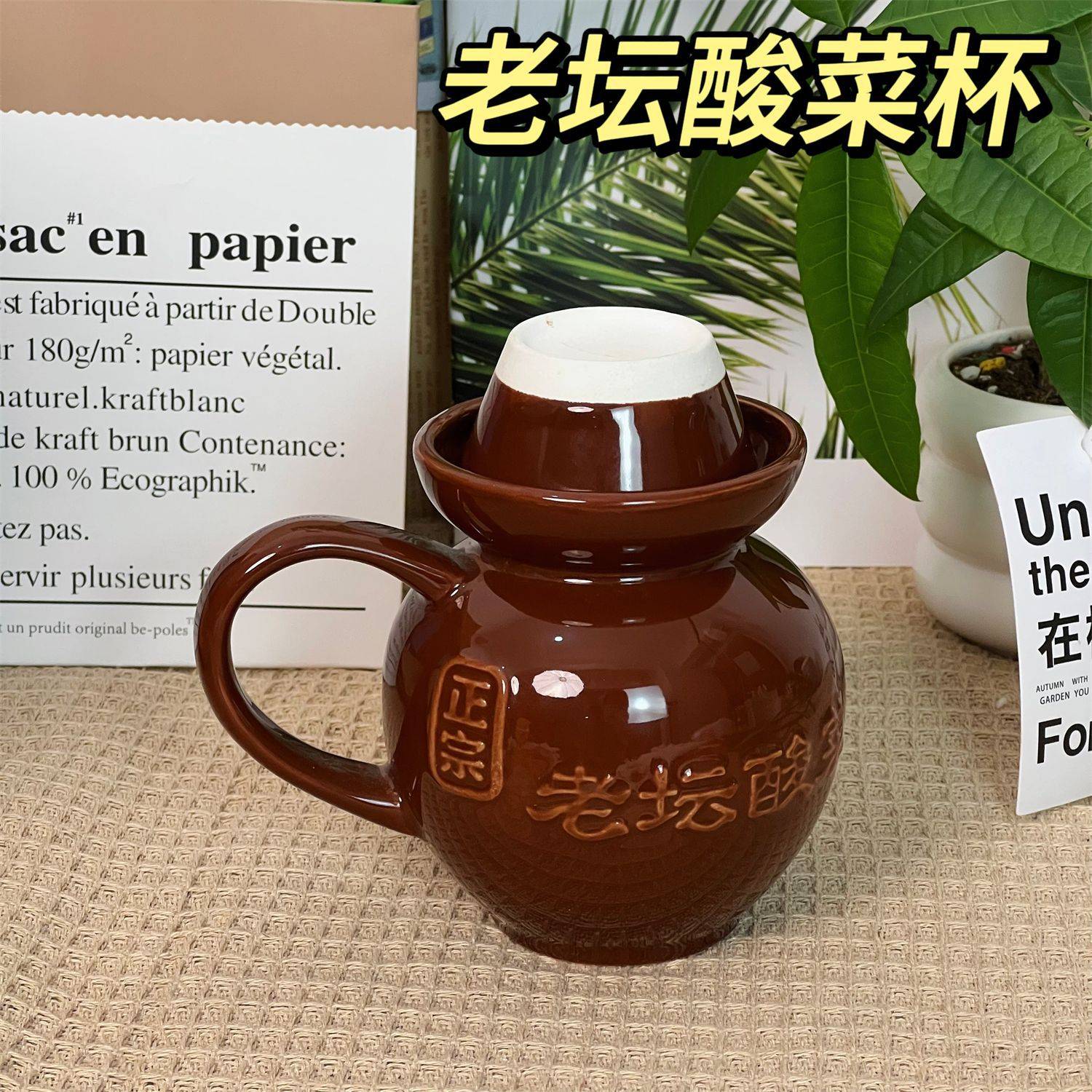 老坛酸菜水杯创意个性杯奇葩搞怪马克杯茶杯带盖子礼物整蛊杯礼盒