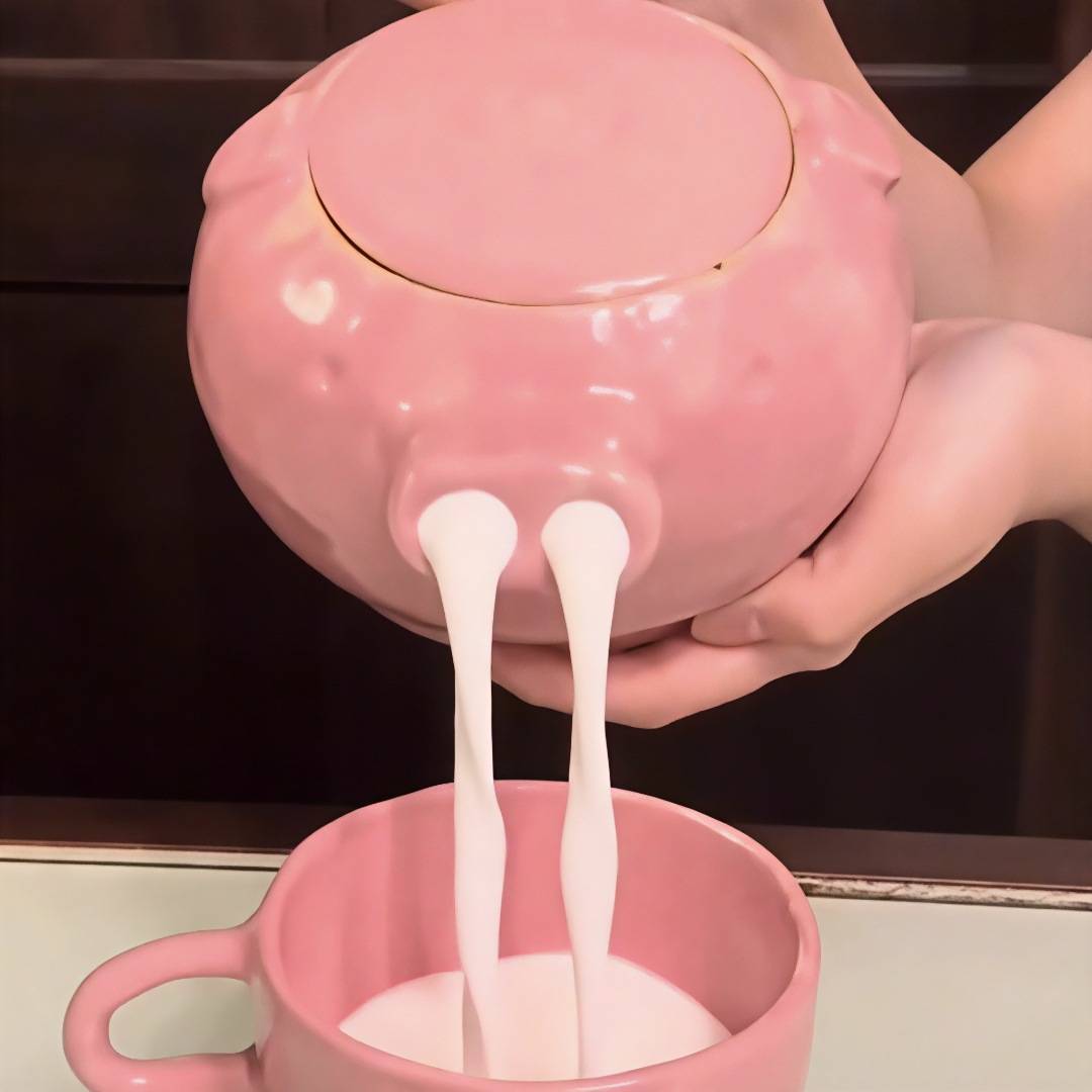 有趣水杯猪头茶具搞笑猪鼻子流水茶壶小猪陶瓷水壶送闺蜜整蛊礼物