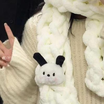 手指围巾猫尾线超粗冰条线粗毛线团手工diy编织送男女朋友材料包