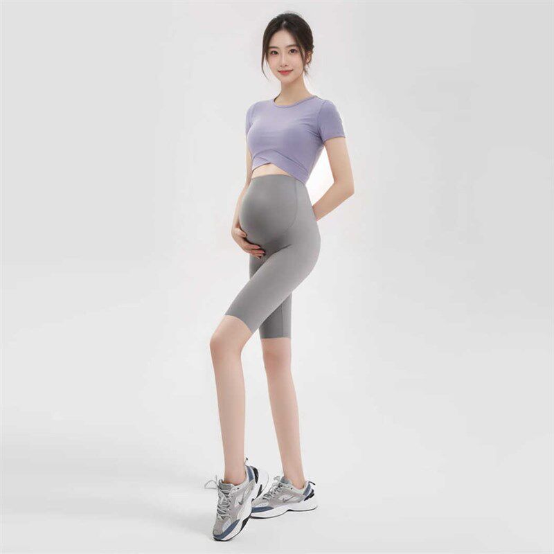 2024夏季新款孕妇瑜伽服套装带C胸垫五分裤健身运动跳操瑜伽裤短