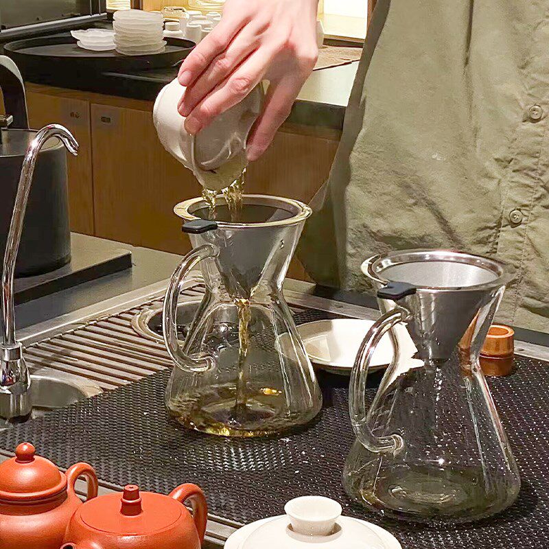 新中式茶饮手冲泡茶壶冷萃茶壶A茶叶过滤公道杯茶叶滴漏茶器具套
