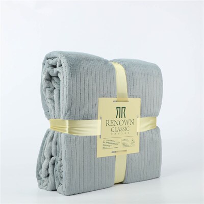 130x150cm夏季纯色加厚法兰绒毛毯办公午休珊瑚毛毯毯子 飞机盖毯