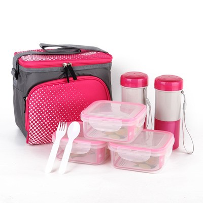 AYXSEE户外便携野餐保温保冷饭盒套装露营保鲜盒手提斜跨便当包