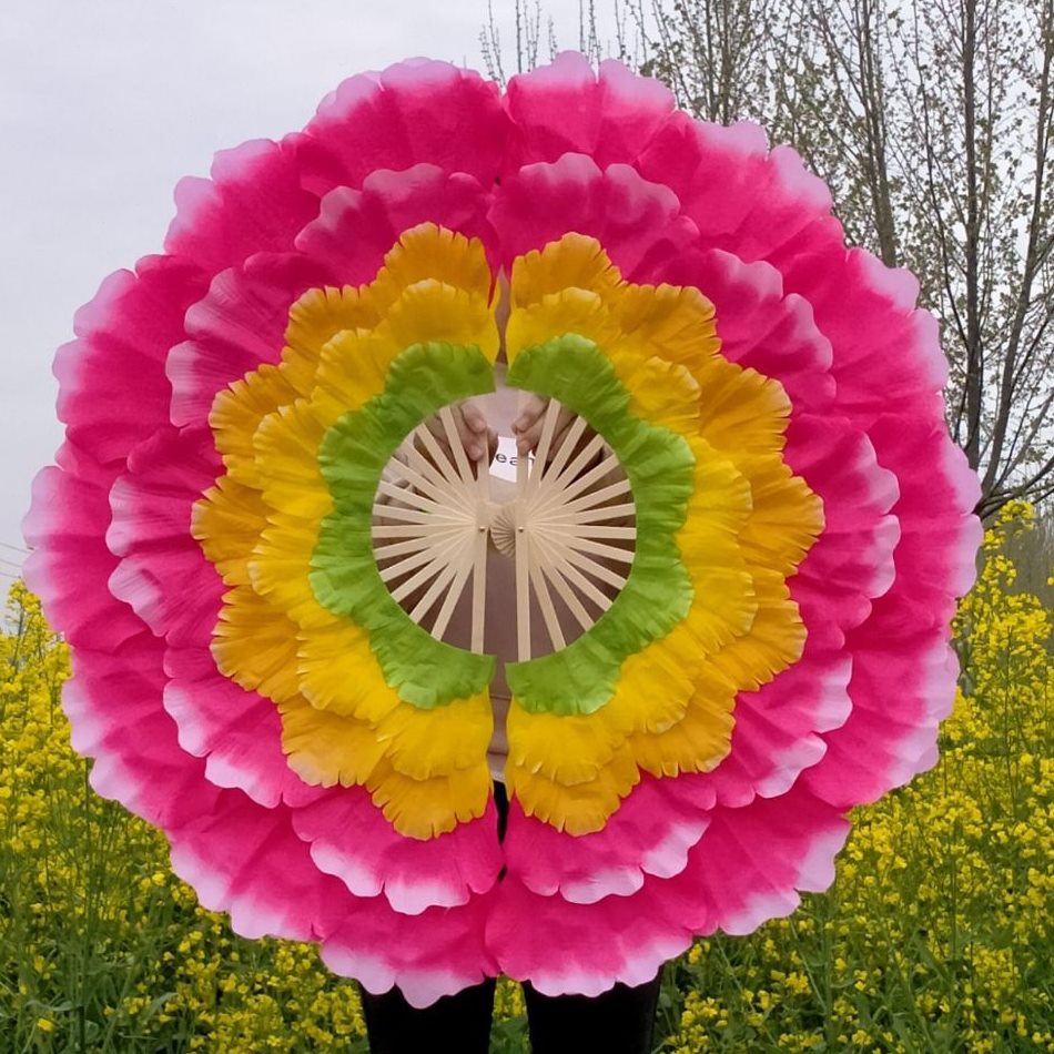 甄选开场舞牡丹花扇大花瓣舞蹈扇广场舞团体操活动道具舞台演出扇