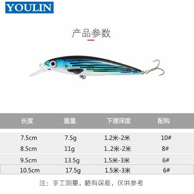 YOULIN友邻路亚艳舞米诺悬停抽停悬浮翘嘴鲈鱼鳡海钓淡水假饵野钓