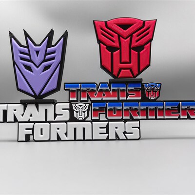 变形金刚 Trans Formers LogEo 立体字体 立牌 铭牌 标志 摆件