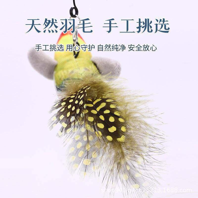 仿真小鸟智能发声一碰就叫猫狗玩具自嗨解闷叫叫鸟耐抓咬宠物玩具
