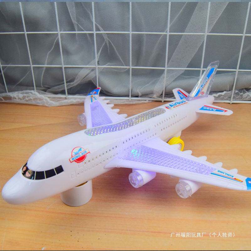 大号万向飞机空中巴士儿童电动玩具飞机模型声光拼装组装闪光客机