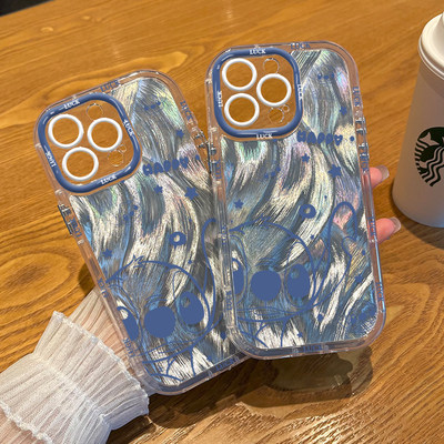 华为NOVA15可爱iPhone14软17p高颜值卡通泡芙羽纱VIVOx300Ultra苹果16plus适用13ProMax卡通手机壳线条史迪仔