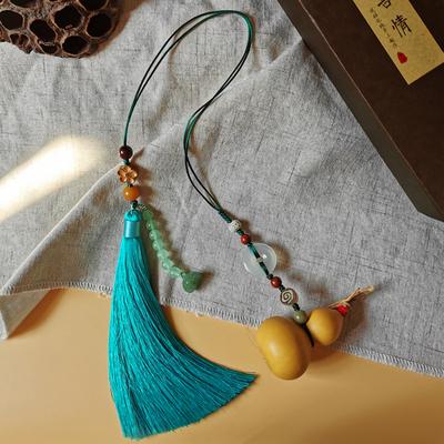 闭口吉祥喜庆平安扣天然小葫芦汽车后视镜挂件夫妻和睦室内床头挂