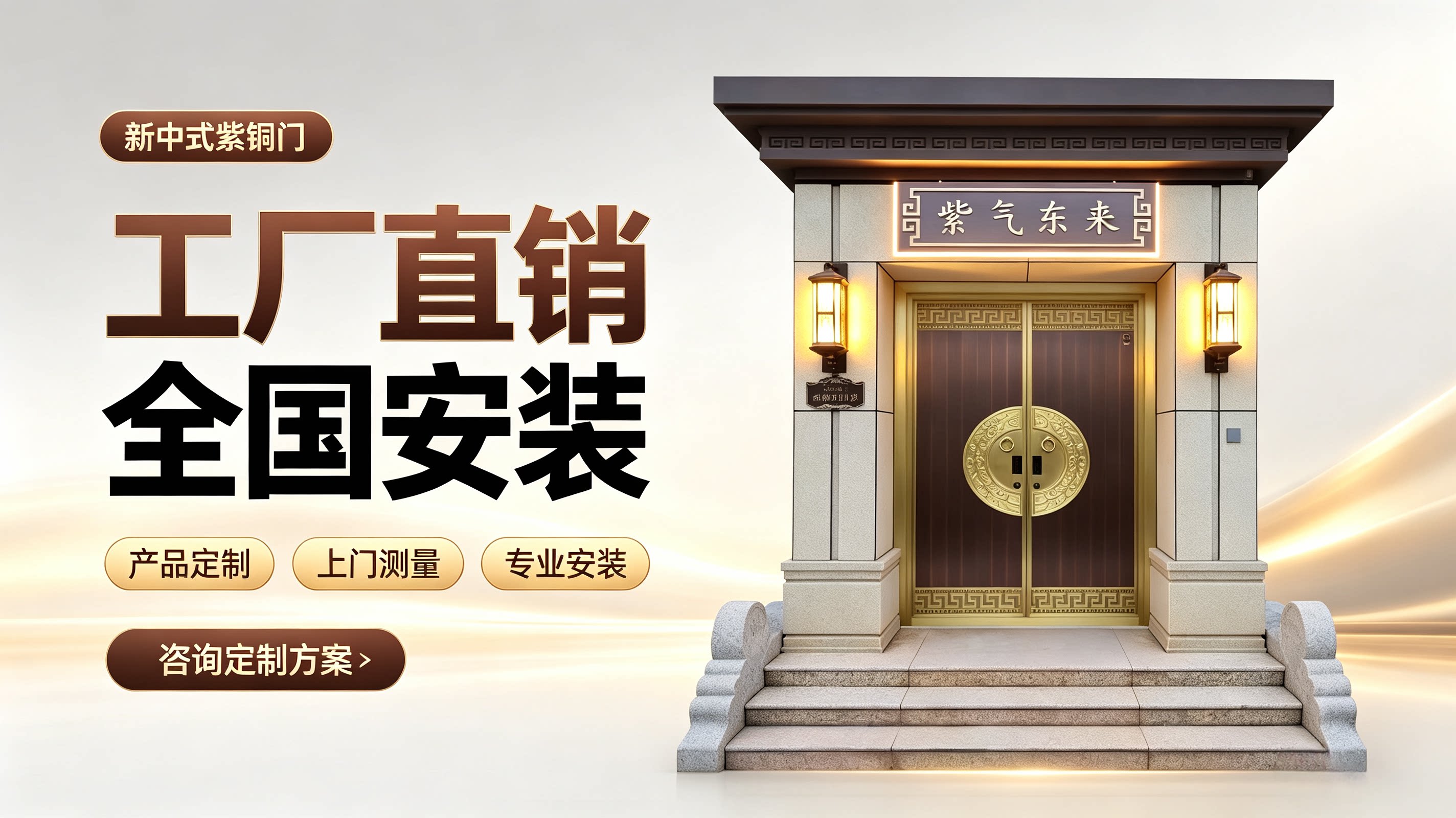 四合院新中式别墅农村自建房大门进户门庭院门大门防盗门新款定制