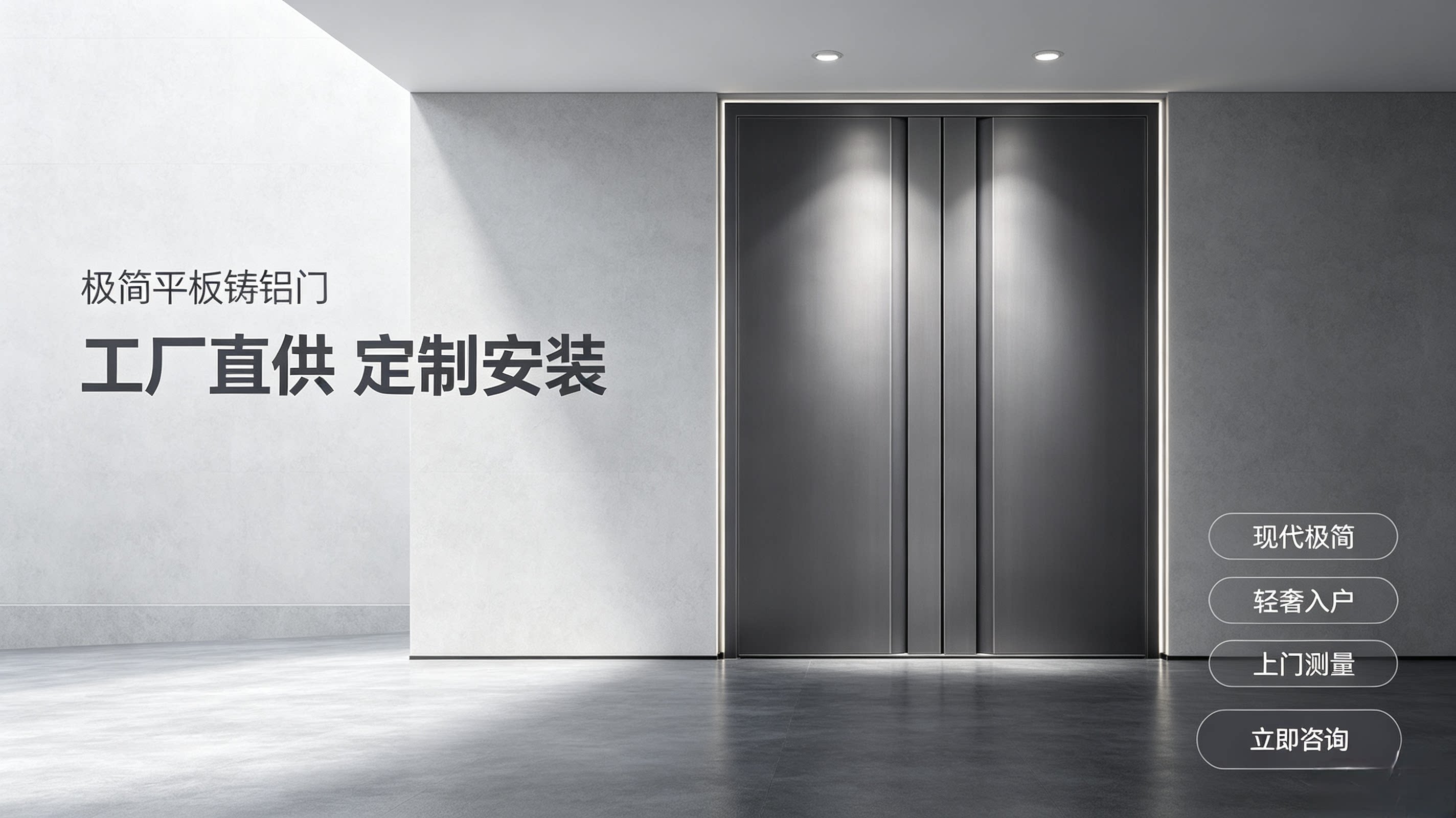 2026新款现代极简平板铸铝门别墅农村自建房大门进户门工厂定制