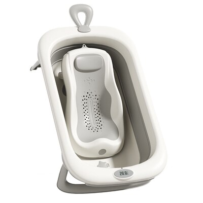 IUU婴儿洗澡盆宝宝浴盆幼儿坐躺折叠大号浴桶家用新生儿童用品