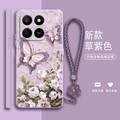 适用华为荣耀Play10手机壳LOG一AN10油画蝴蝶硅胶pay十全包honor防摔保护套paly1o男piay女LOGAN新款外壳简约