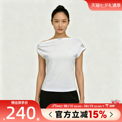 滔搏adidas阿迪达斯女子百搭时尚运动休闲宽松舒适短袖T恤LC8657