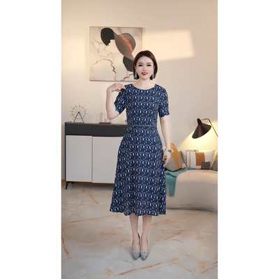 【撤柜清仓】P高端大码原创遮肉显瘦连衣裙 P2236