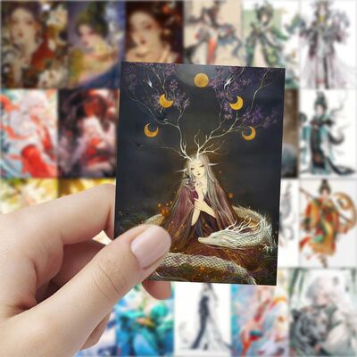 爆款山海经贴纸中国风神兽拟人帅哥高颜值手机壳饭卡电脑diy贴画