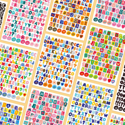 paperian彩色字母数字贴纸手账