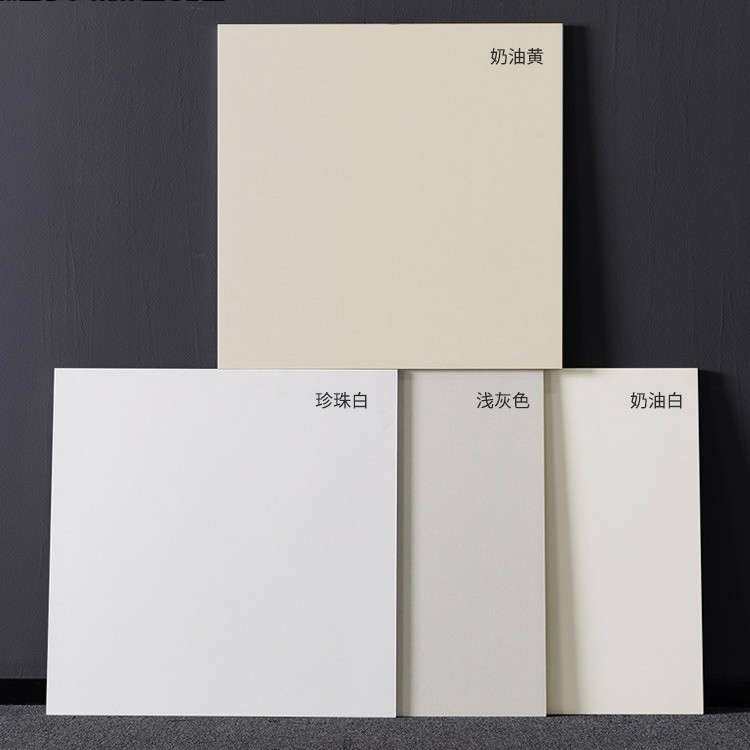 奶油白侘寂风800x800柔光肌肤釉微水泥灰色地砖防滑耐磨地砖