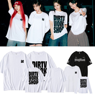 aespa宁艺卓2025演唱会DirtyWork同款短袖T恤宽松纯棉圆领衣服