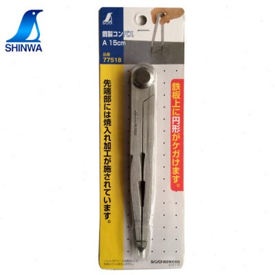 日本企鹅亲和碳素钢划规工业圆规画规77518木工划圆规划线77526