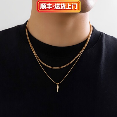 顺丰包邮男士铆钉毛衣链