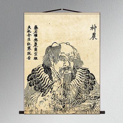三皇人物画像伏羲炎帝神农黄帝神像女娲娘娘装饰画挂画新款卷轴画
