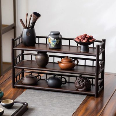 茶杯架子茶具茶器收纳架桌面上博古架小型置物架茶桌紫砂壶摆放架