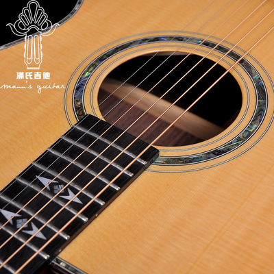 满氏手工吉他 指弹民谣吉他 OM型40寸MF51云杉玫V瑰木全单板吉他
