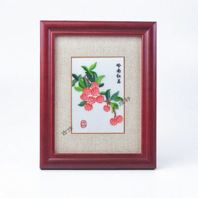 广府岭南绣手工刺绣特色荔广州礼品摆件南红文化 -岭 粤绣包邮 广