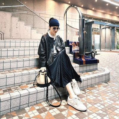 INFINITE COASTLINE/无垠海岸春晓3158丝绒休闲百褶裙