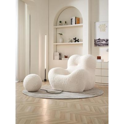 妈妈的怀抱懒人沙发网红奶油风客厅羊羔毛单人沙发椅设计师休闲椅