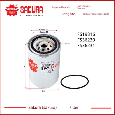 Sfc55220刘总925 936挖掘机油水分离滤芯Fs19816 Fs36230 Fs36231