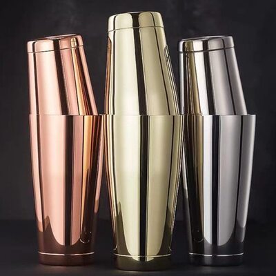 金质酒具 水子波士顿摇酒壶 矮款双手波士顿调酒器摇酒壶 Shaker