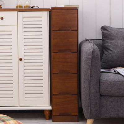 25/30/35实木加深加高抽屉式收纳窄柜多层储物夹角缝隙小柜子五斗