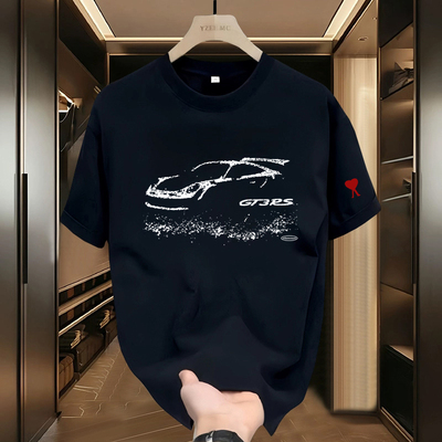 【官方直营】Ami fien男女通用棉涤字母春装短袖圆领圆领印花韩系