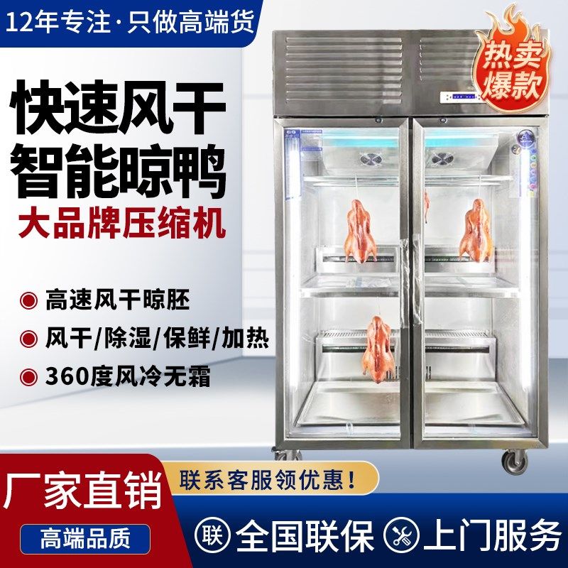 智能晾鸭柜商用烧鹅烧腊肉烘干晾胚烤鸭风干柜风冷除湿吹鸭柜