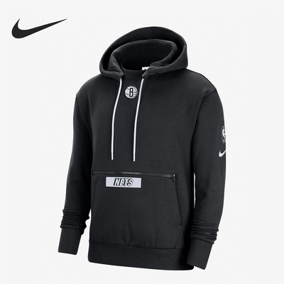 Nike/耐克官方正品布鲁克林篮网队NBA男子运动连帽卫衣DR2298-010