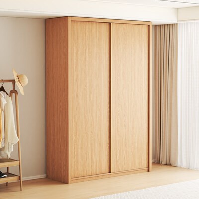 马内亚推拉门大北美N级全橡木移门衣橱儿童柜子