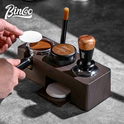 Bincoo咖啡压粉底座布粉器粉锤三件套手柄填压支架收纳工具全套