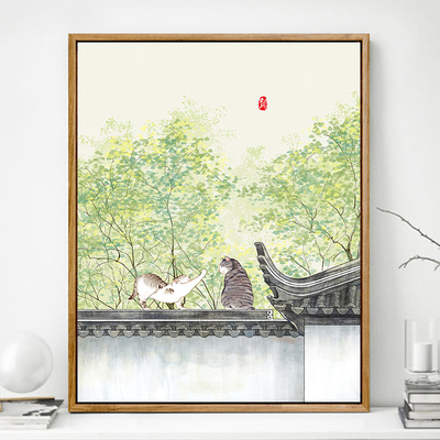 和煦春风丨数字油画di画画手工填充绘画涂色猫咪治愈丙烯油彩画