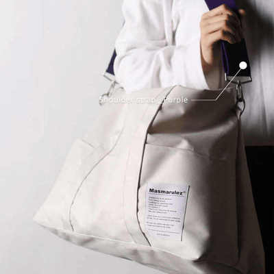 MASMARULEZ官方正品现货旅行包大容量行李包防泼水单肩斜挎包白色