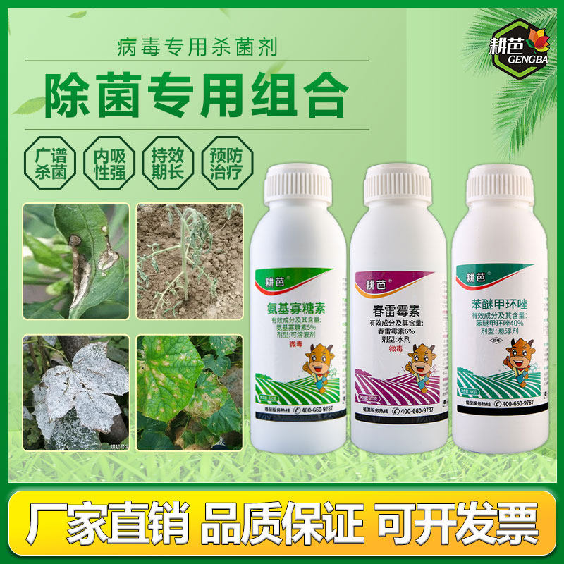耕芭正品5%氨基寡糖素6%春雷霉素40%苯醚甲环唑杀菌真菌细菌通杀