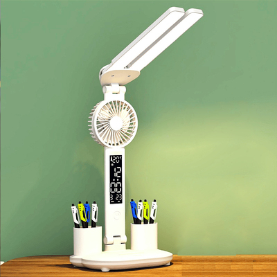 护眼台灯学习头凤扇宿舍灯书桌寝室两用床头灯学生小台灯