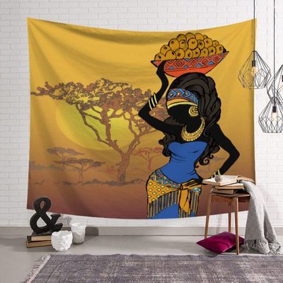 非洲女人南美洲异域风情挂毯少数民族挂布卧室客厅墙壁装饰画布