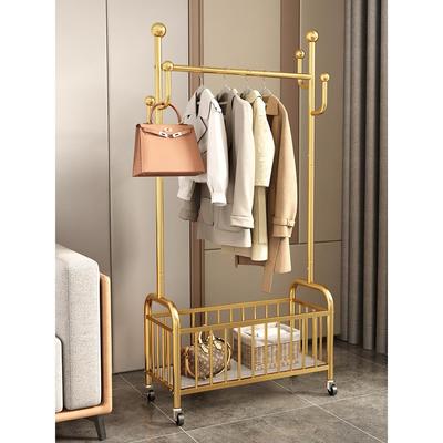 挂衣架落轻地卧室精信衣帽衣帽带可移动轮家用客架厅网红奢晾衣架