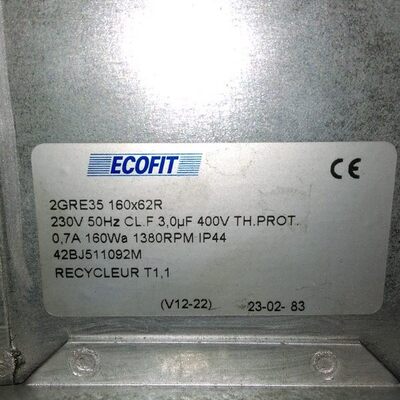 Ecofit 2GRE35 160x62R N05-56 原装正品法国进口 原装离心风机