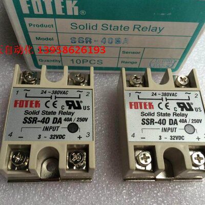 原装FOTEK阳明 单相固态继电器 SSR-40DA 40A 直流控交流 380V