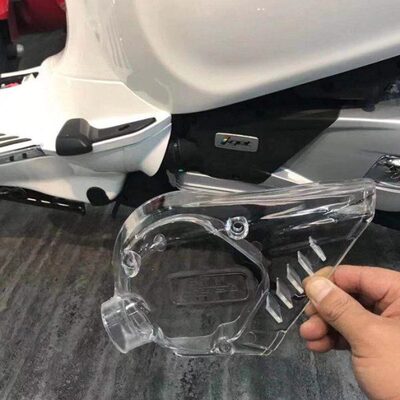 适用 Vespa春天冲刺150 进气盖改装引擎传动箱专用熏黑透明进气盖