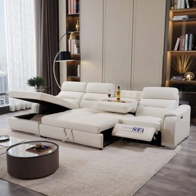 电动功能沙发零靠墙客厅太空舱折叠真皮家用小户型贵妃储物沙发床